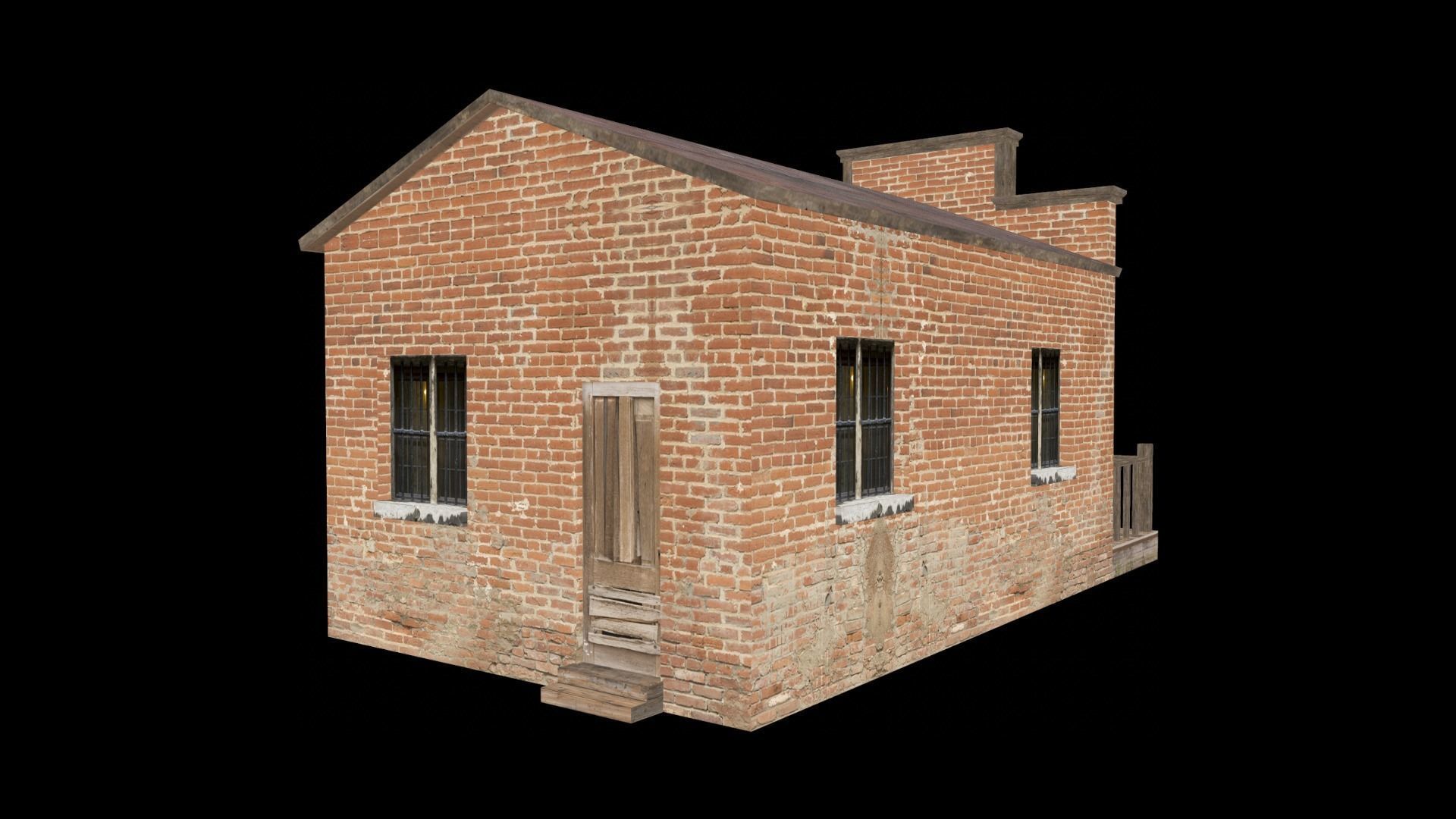 3D model Western Sheriff Office Brick House with Jail VR / AR / low ...