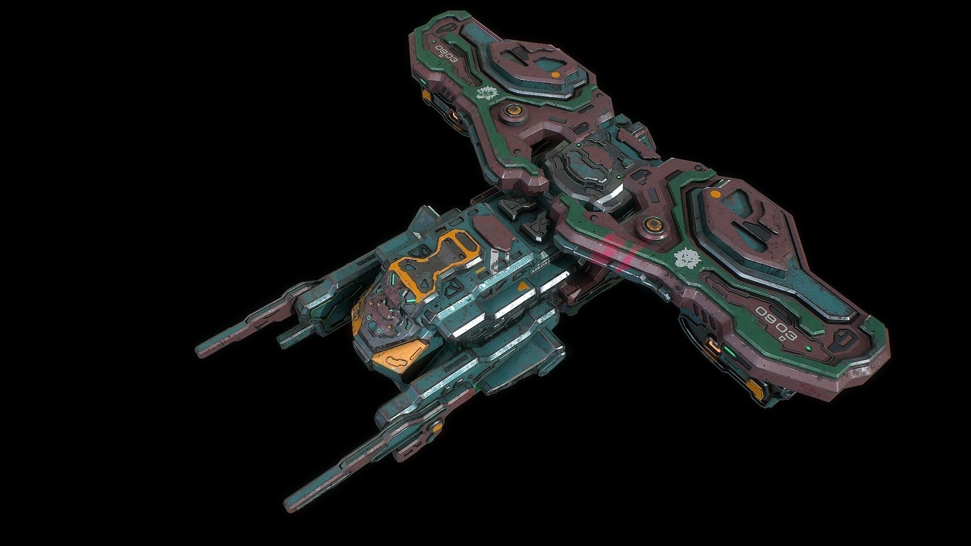 3D model Sci fi mercenary spaceship VR / AR / low-poly | CGTrader