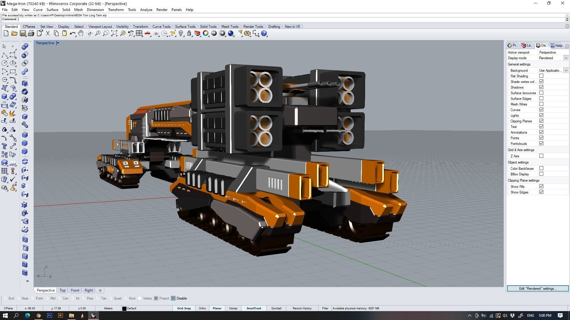 MEGA Tron Long Heavy Tank Model 3D model | CGTrader
