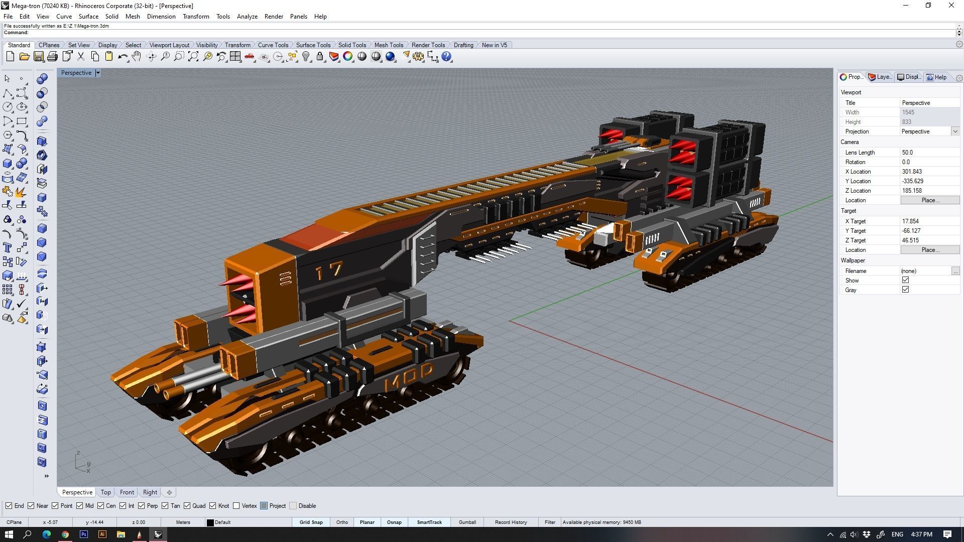 MEGA Tron Long Heavy Tank Model 3D model | CGTrader