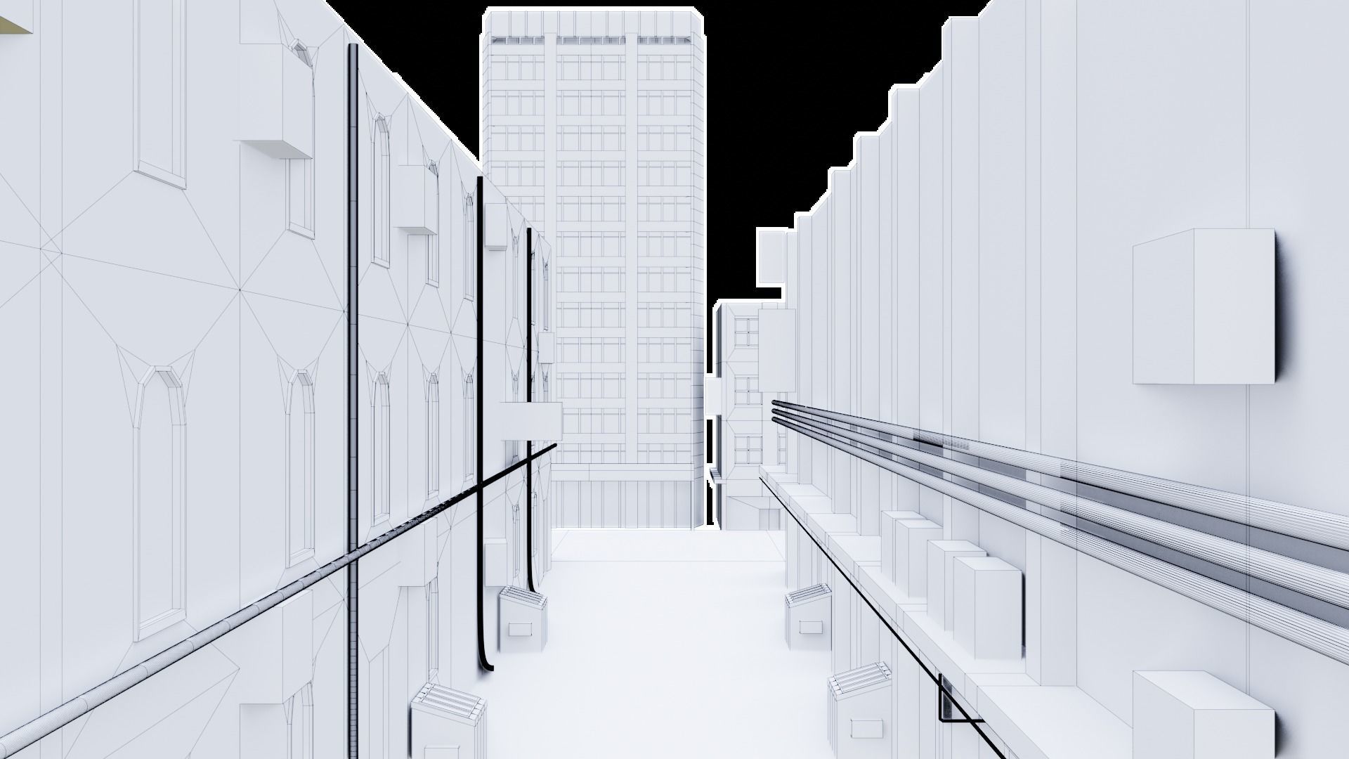 3D model Urban Alley - Low Poly VR / AR / low-poly | CGTrader