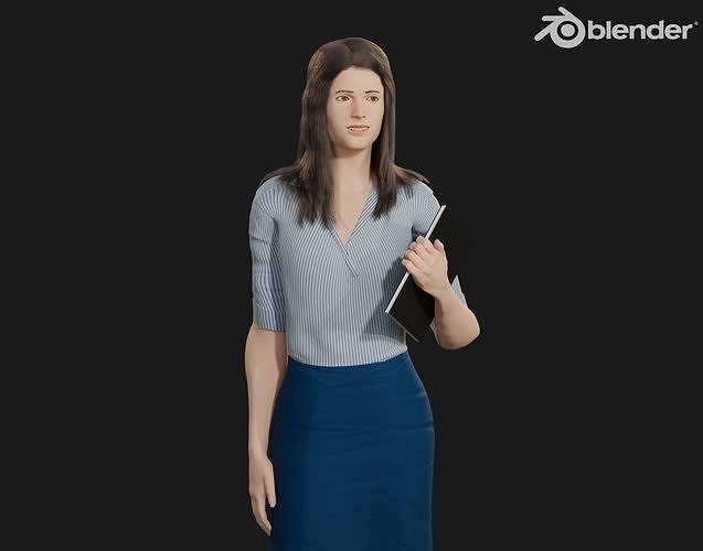 Casual Office Woman 3D model animated rigged | CGTrader