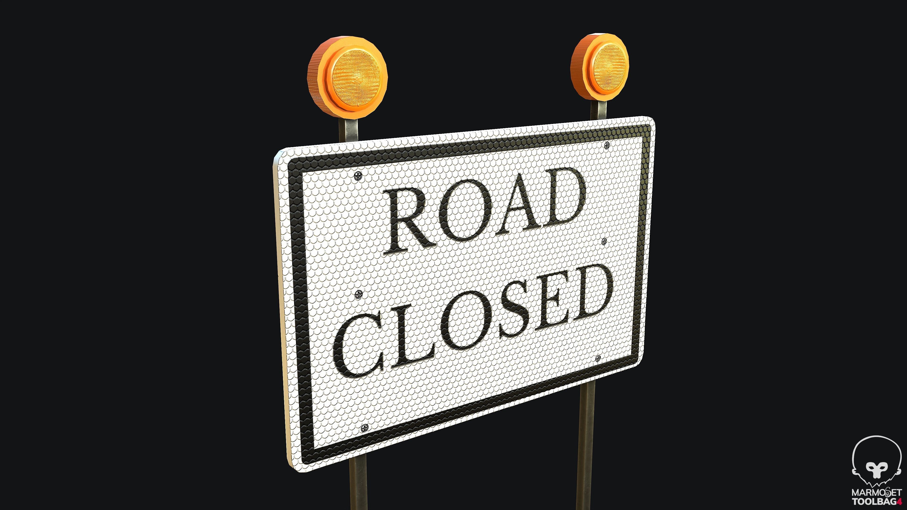 3D model Road Block Sign PBR Game Ready VR / AR / low-poly | CGTrader