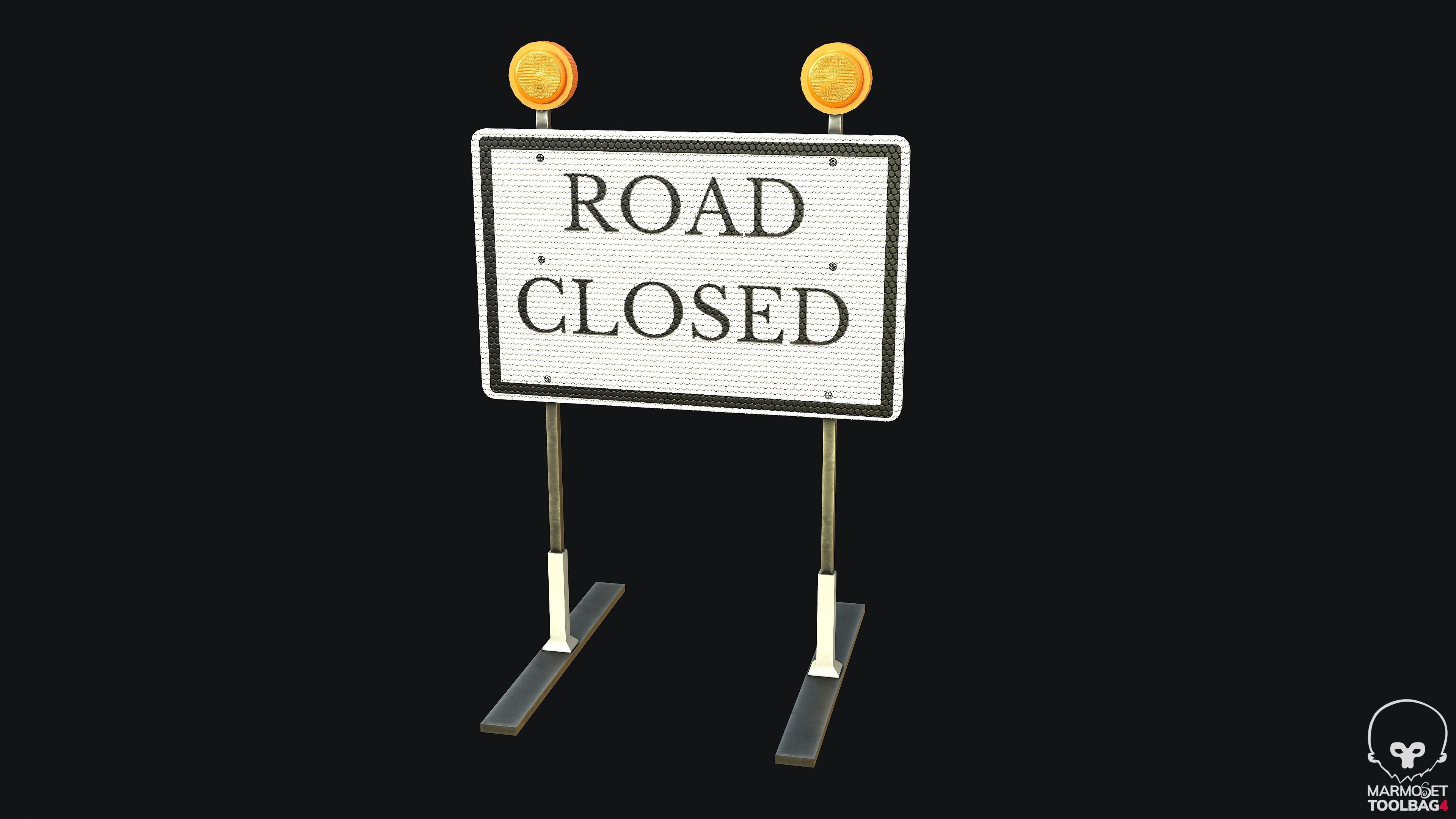 3D model Road Block Sign PBR Game Ready VR / AR / low-poly | CGTrader