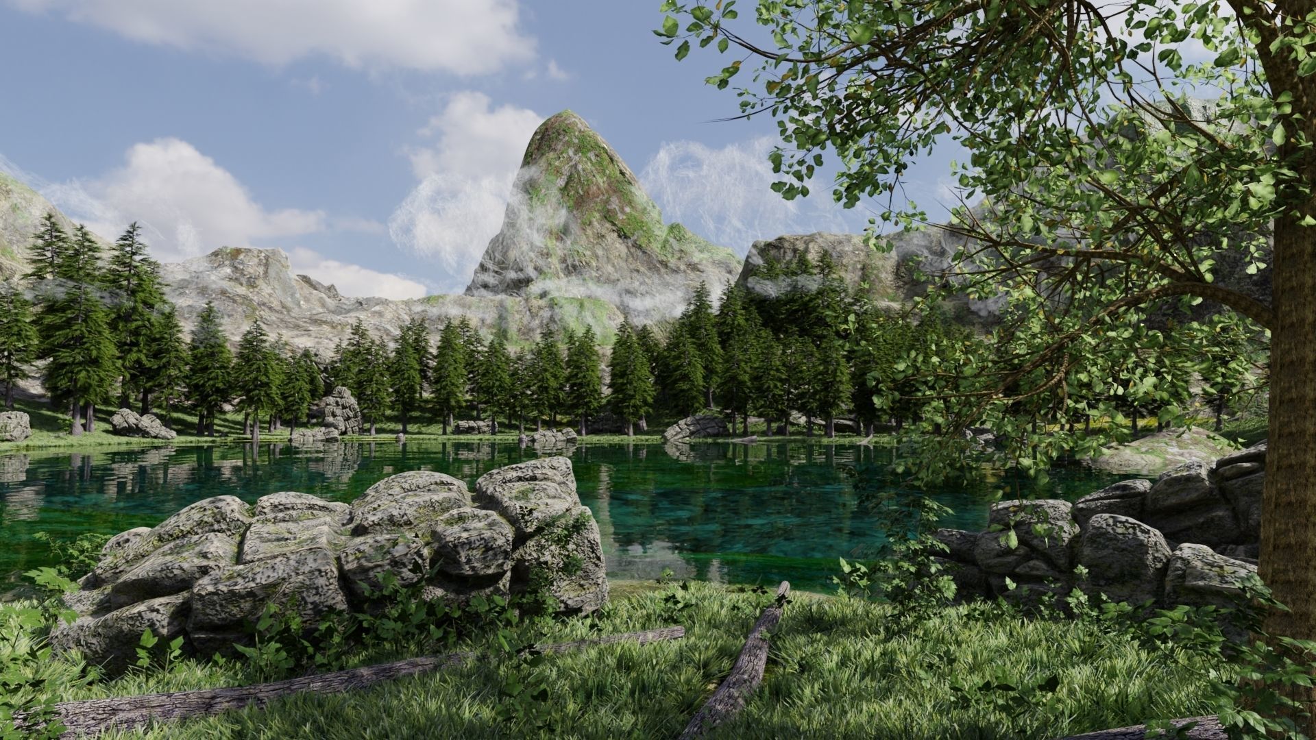 Lake Scene 3D model | CGTrader