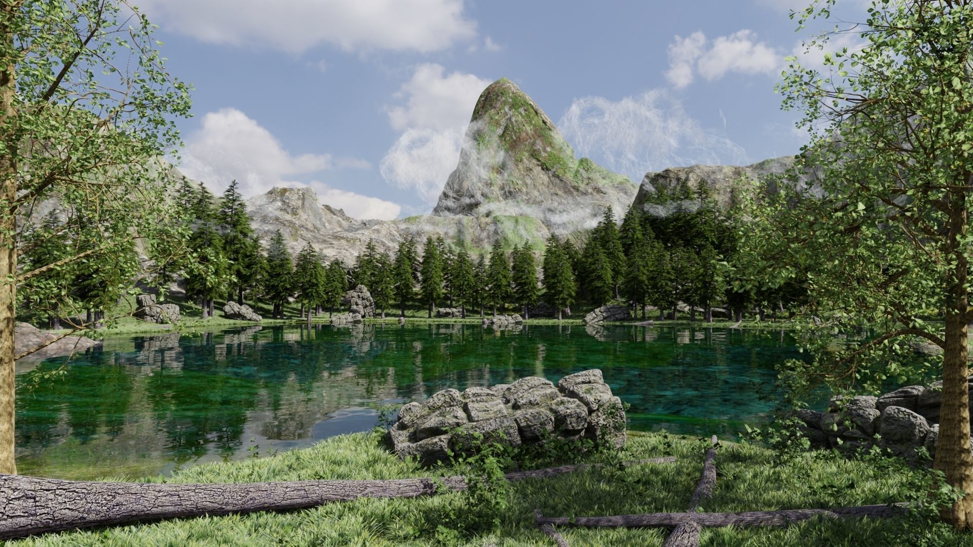 Lake Scene 3D model | CGTrader