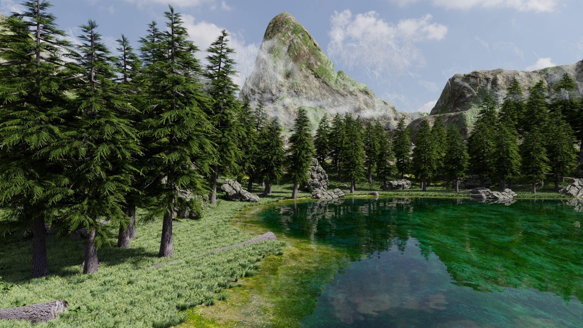 Lake Scene 3D model | CGTrader