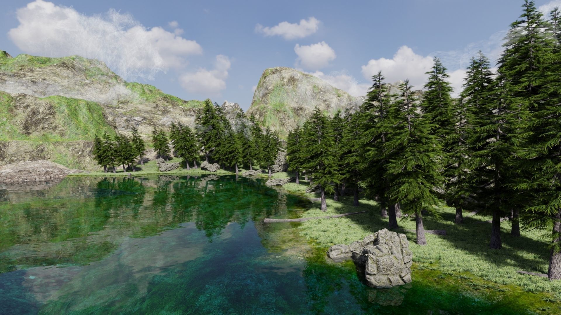 Lake Scene 3D model | CGTrader