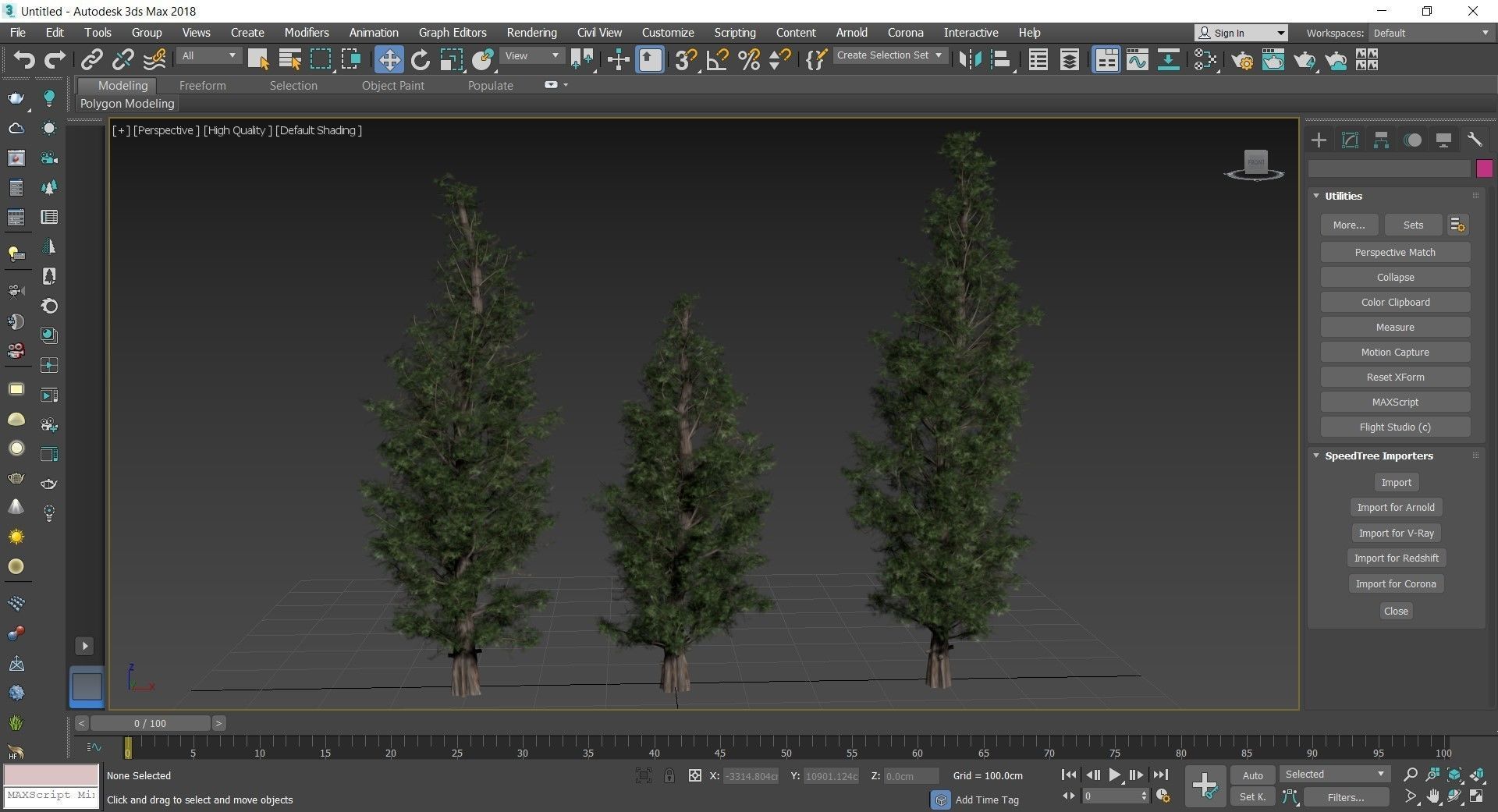 3D model Eastern Red Cedar tree collection 12 trees Models in the scene ...