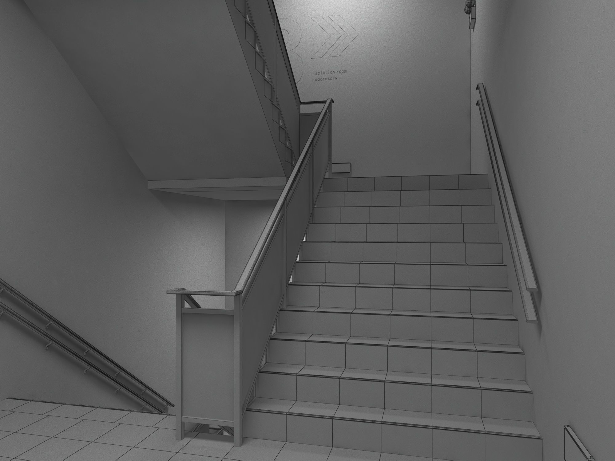 Emergency stairs 3D model | CGTrader