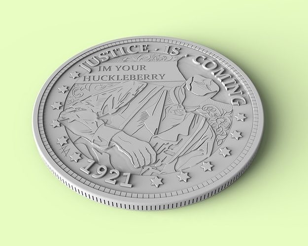 Doc Holliday Tombstone Val Kilmer Coin or Keychain Doc Holiday 3D model ...