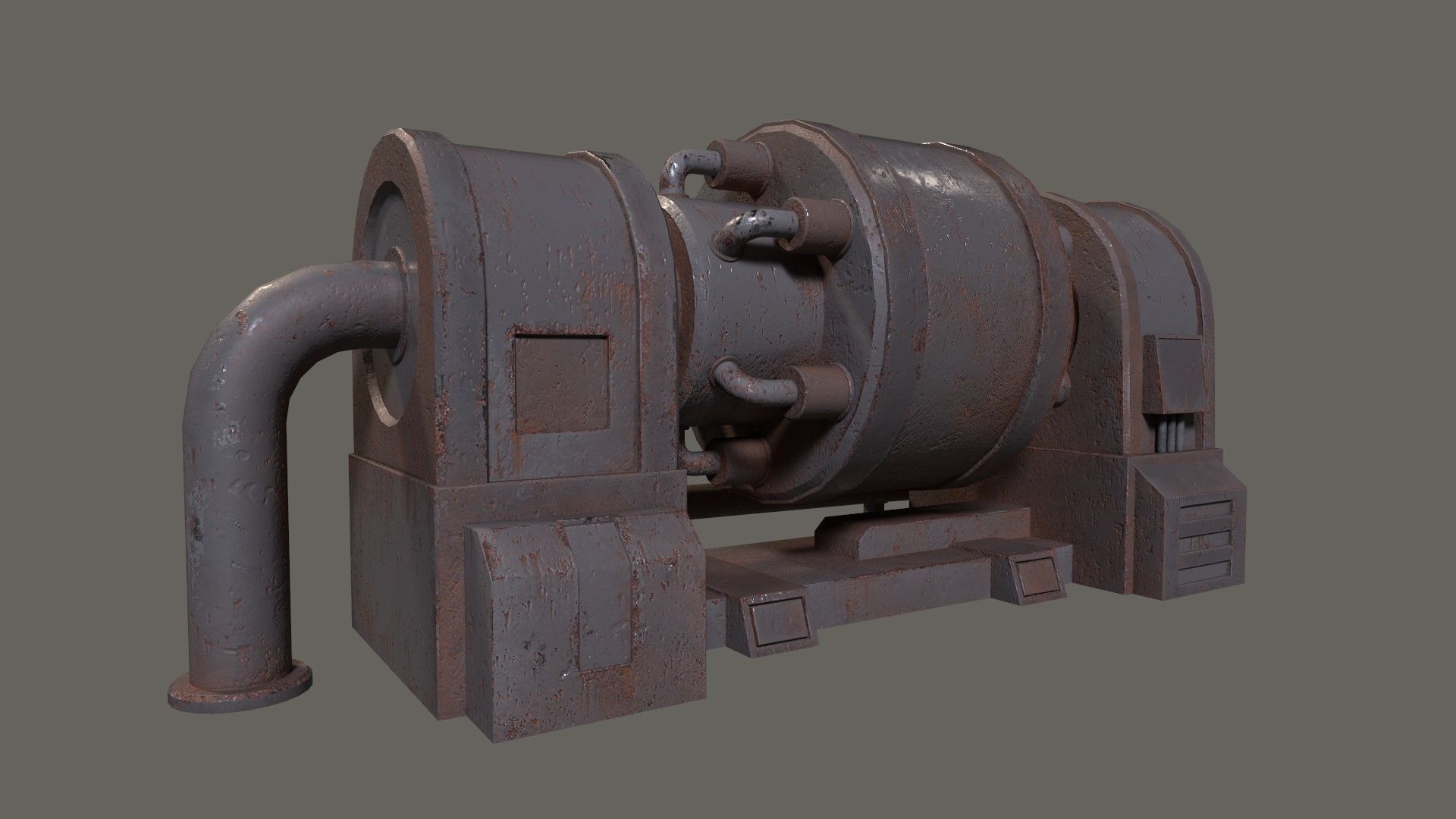 3D model Low-poly old rusty sci-fi generator VR / AR / low-poly | CGTrader