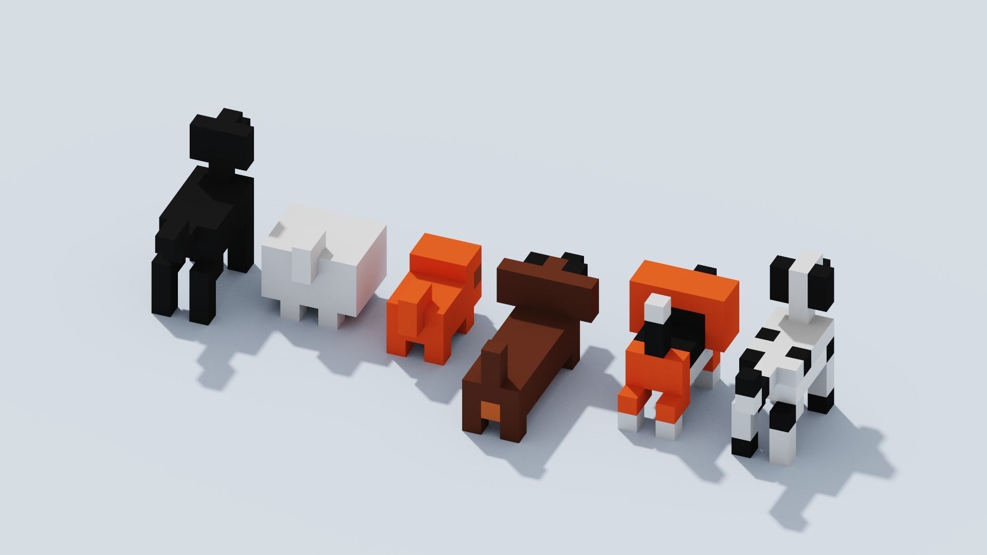 3D model Voxel Animals Big Set VR / AR / low-poly | CGTrader