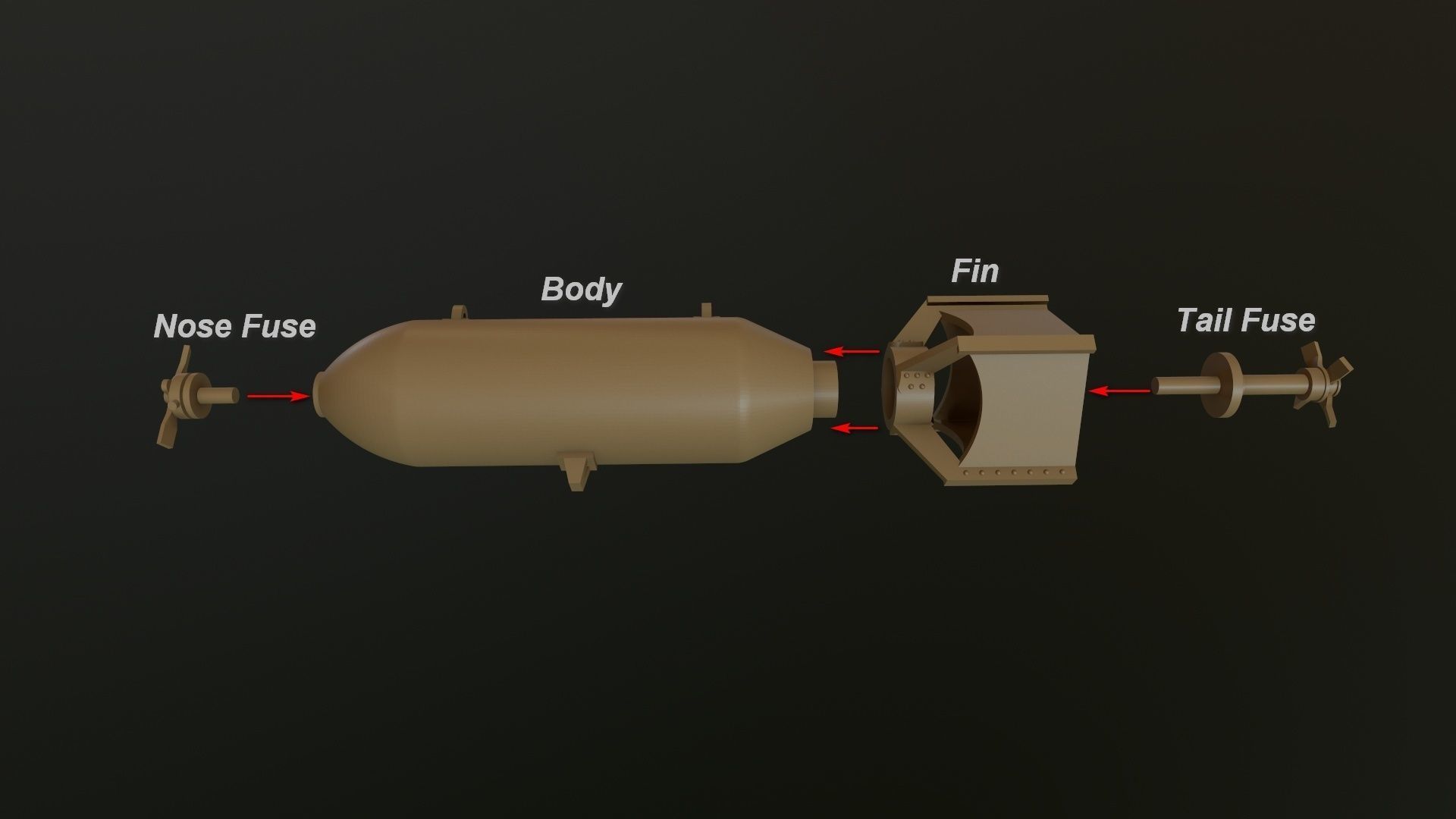 US GP BOMB AN-M30A1 100LB 1-32 1-35 3D model 3D printable | CGTrader