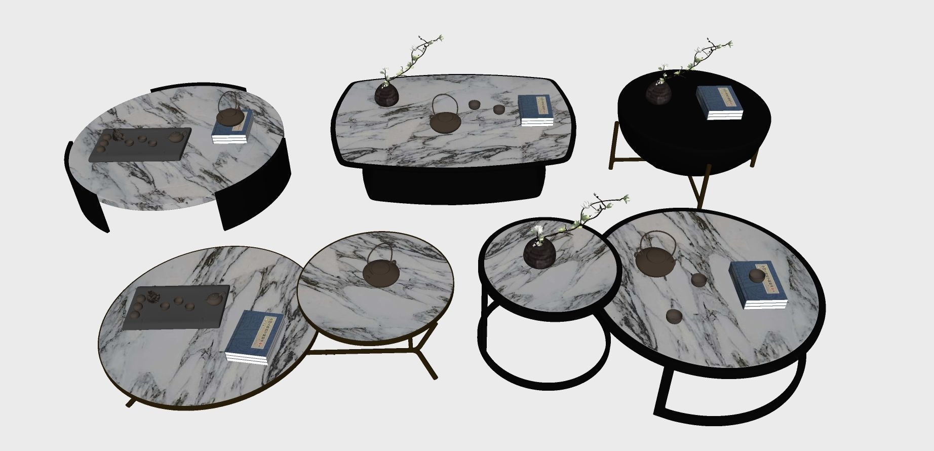 Modern table set free 3D model | CGTrader