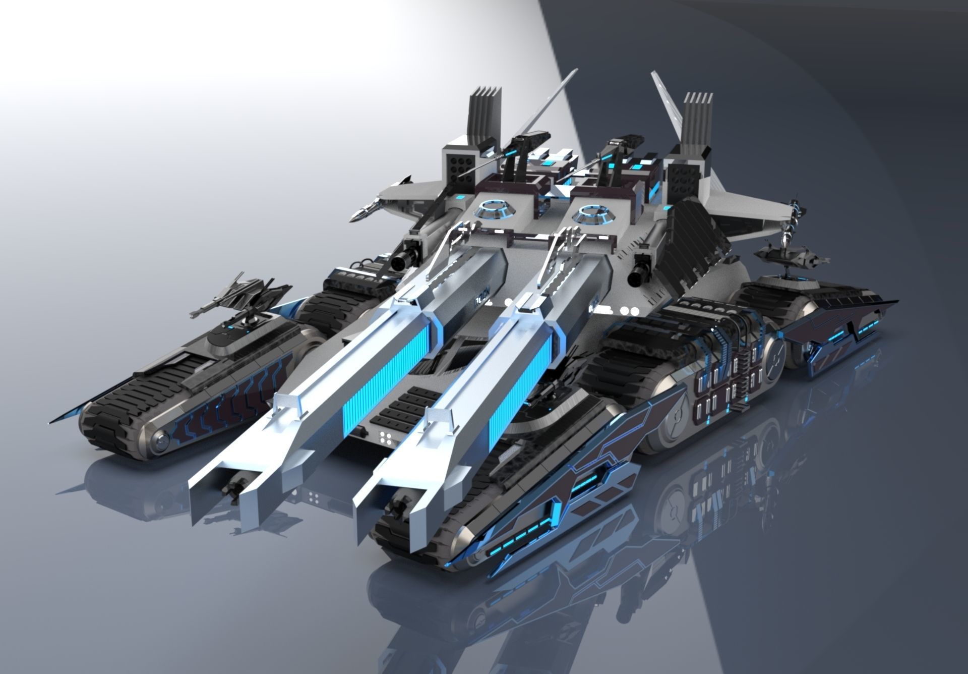 M98A3 Behemoth Super Heavy Tank 3D model animated rigged | CGTrader