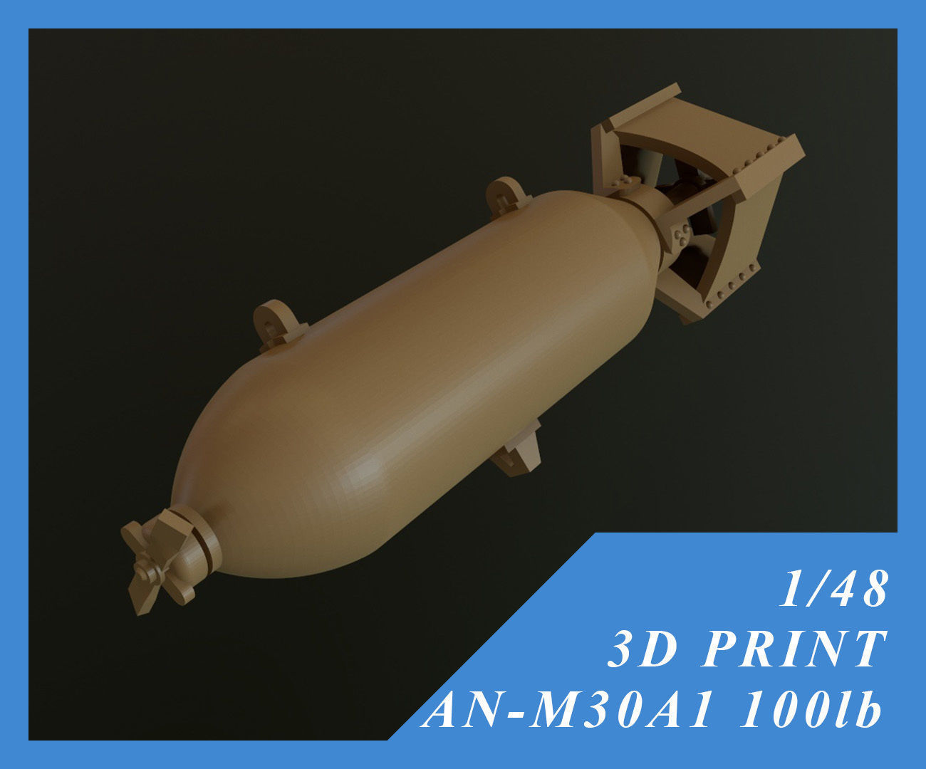 US GP BOMB AN-M30A1 100LB 1-48 3D model 3D printable | CGTrader