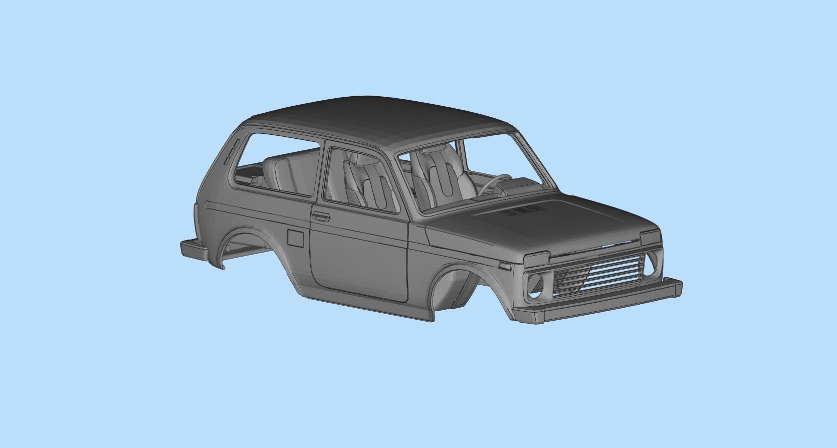 RC car Lada Niva with interior chassis WPL C24 stl file 3D model 3D ...