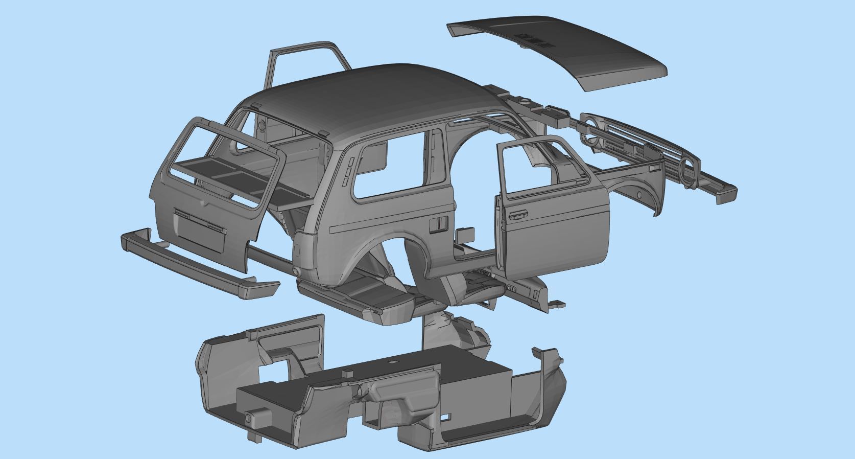 RC car Lada Niva with interior chassis WPL C24 stl file 3D model 3D ...