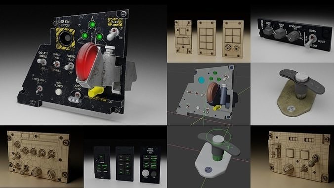 F16 Left Auxiliary Console 3D Model Collection | CGTrader