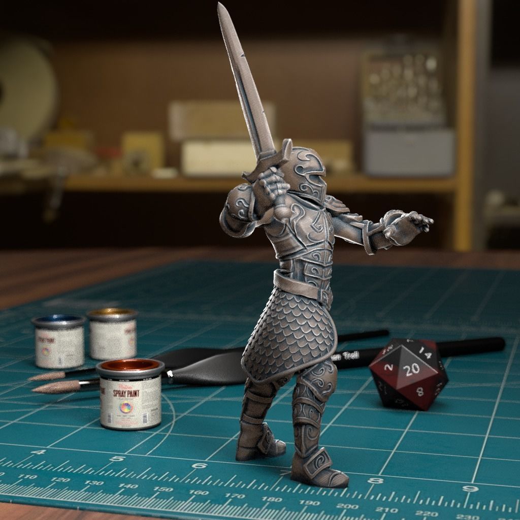 Animated Armour Pose 002 Pre-supported 3D model 3D printable | CGTrader