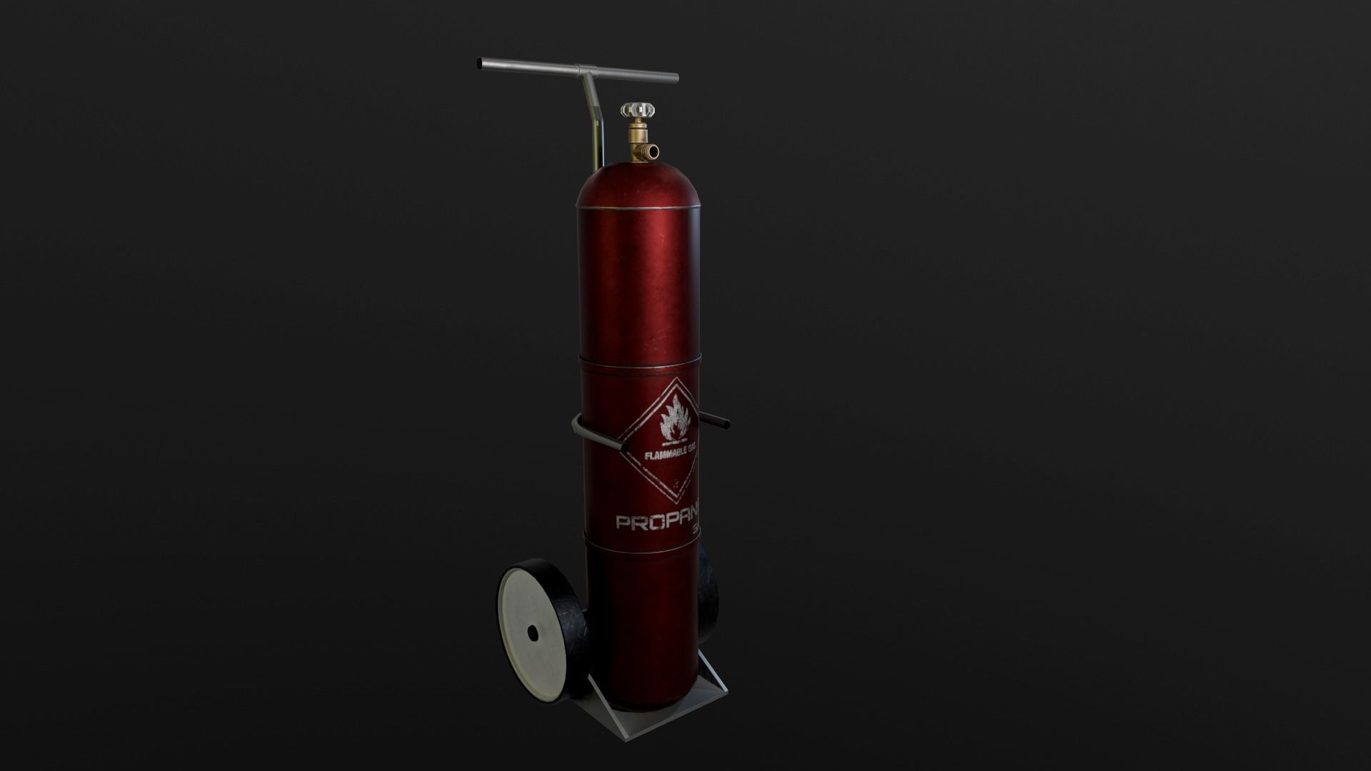 Tank Balloon Cylinder Barrel with Cart free VR / AR / low-poly 3D model ...