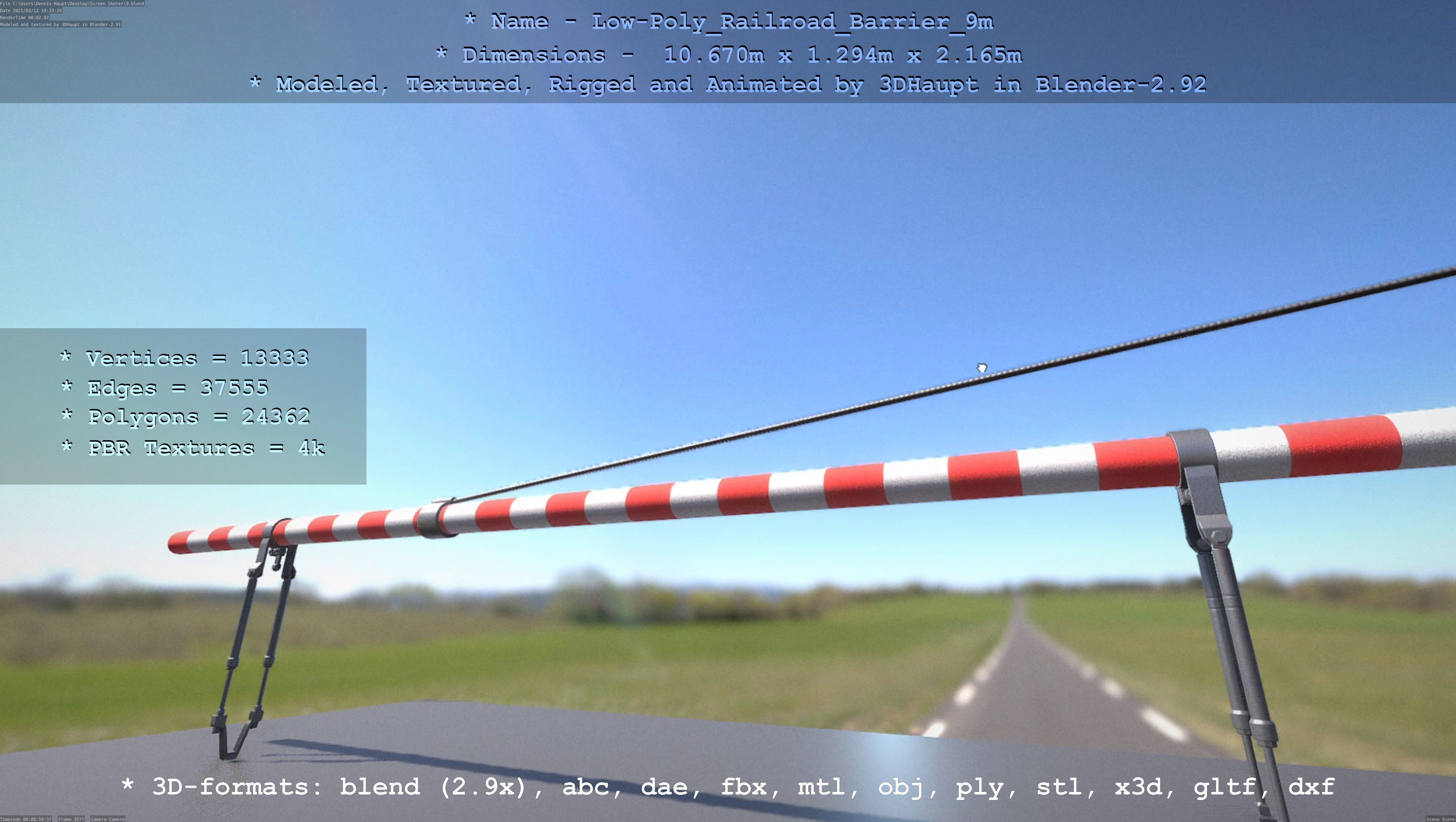 Railroad Barrier 9m High and Low-Poly 3D Model Collection | CGTrader