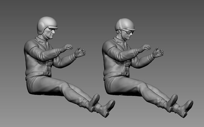 Vintage Car Driver Pilot 3D model 3D printable | CGTrader