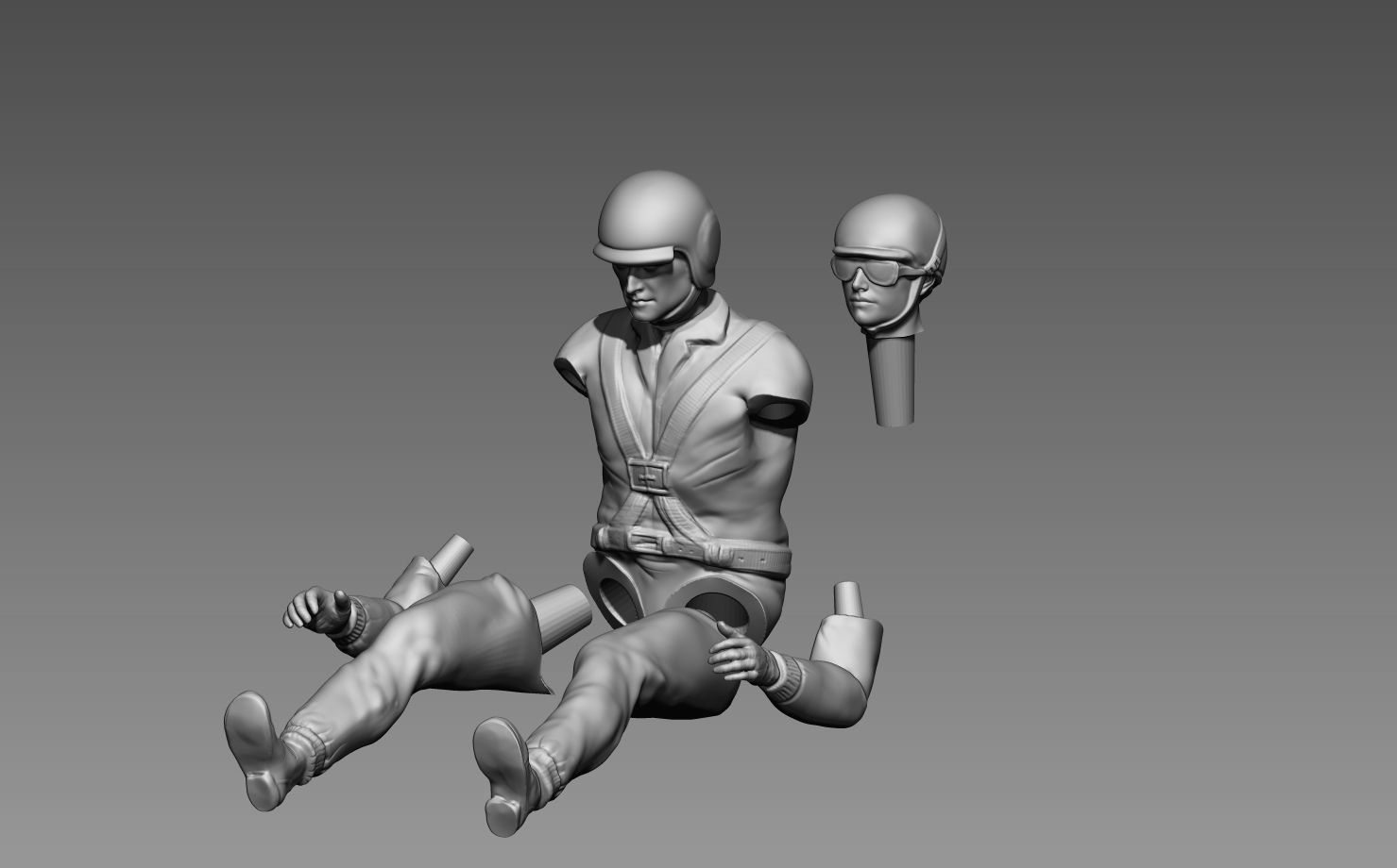 Vintage Car Driver Pilot 3D model 3D printable | CGTrader