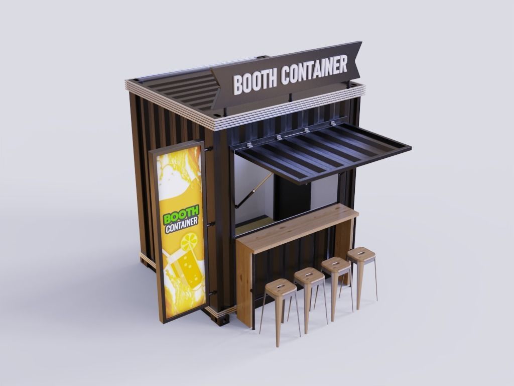 Booth Container 3D model | CGTrader