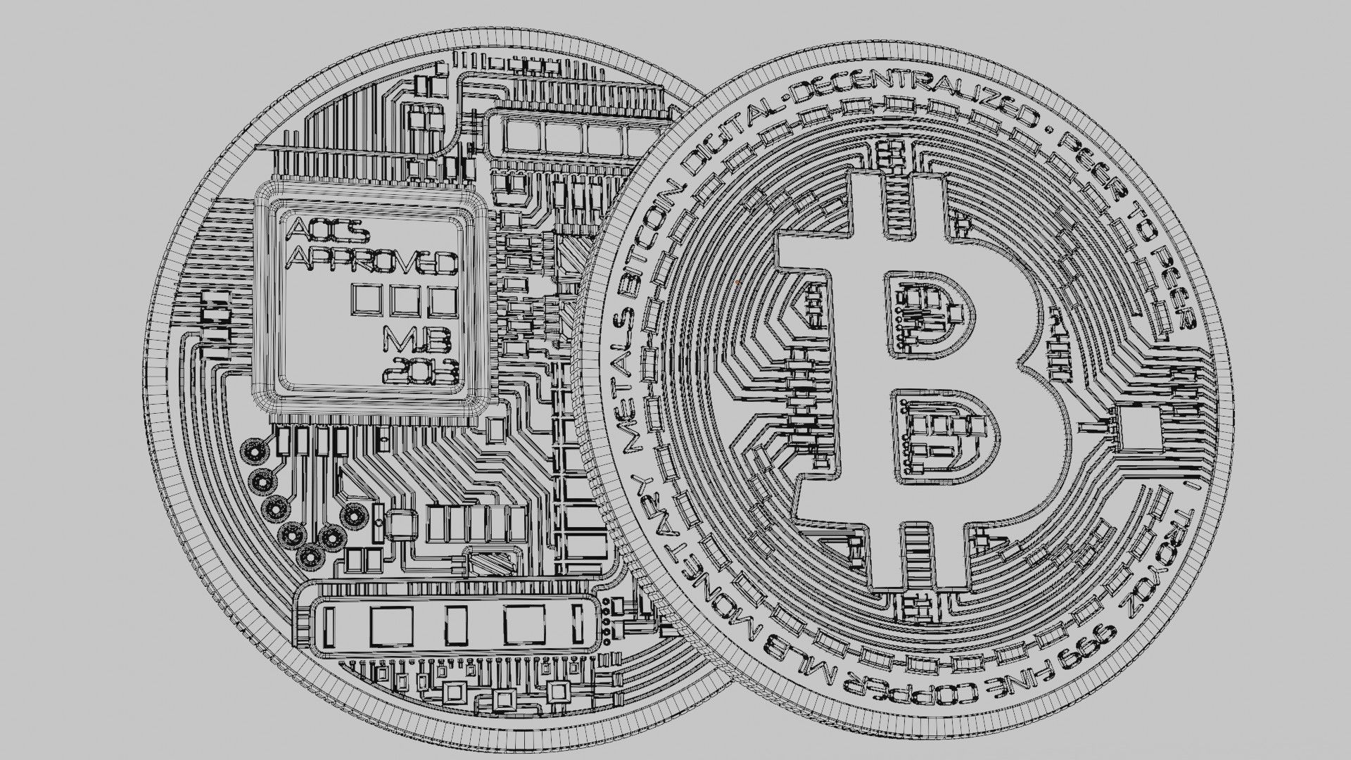 bitcoin token coin with 8k pbr textures 3D model | CGTrader