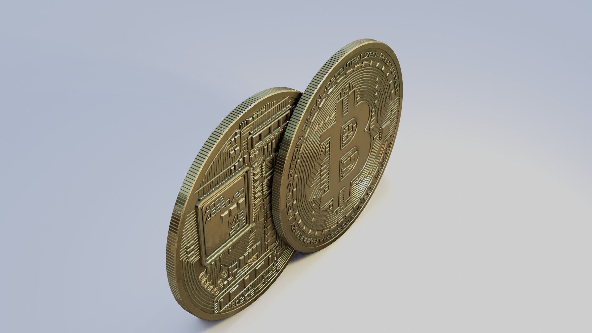 bitcoin token coin with 8k pbr textures 3D model | CGTrader