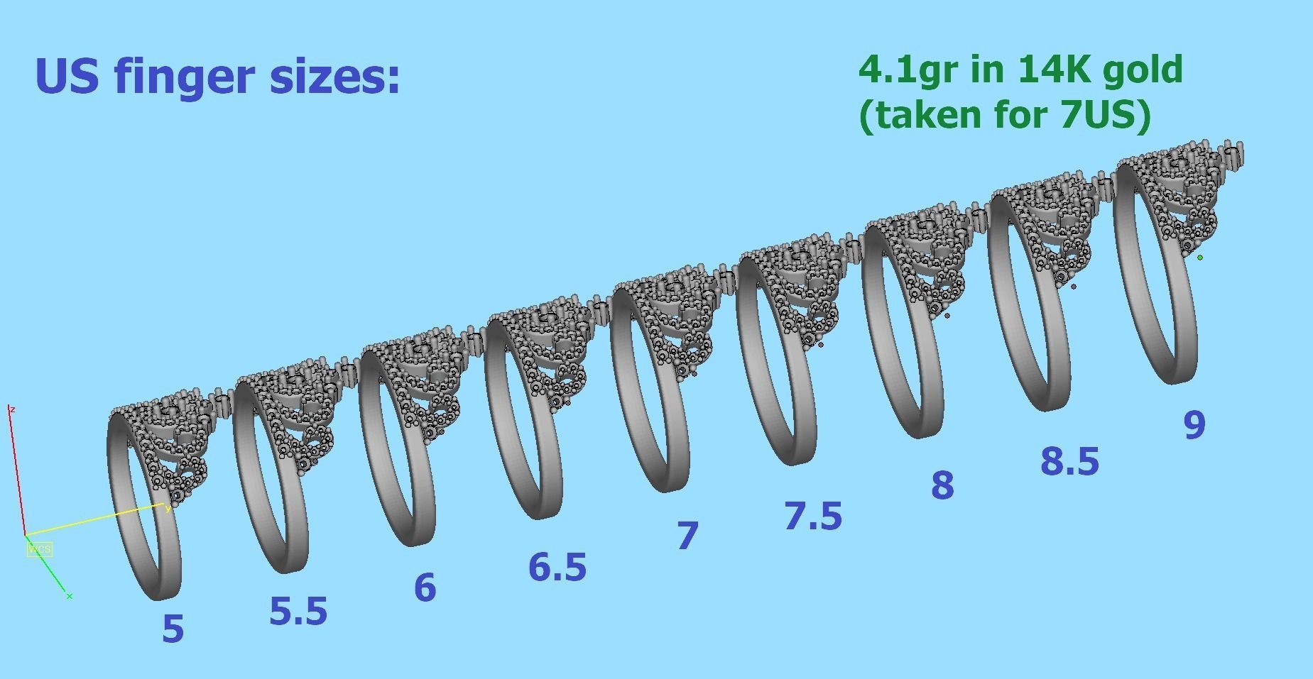 Princess Diamond Tiara Fashion ring 3dmodel 3D model 3D printable ...