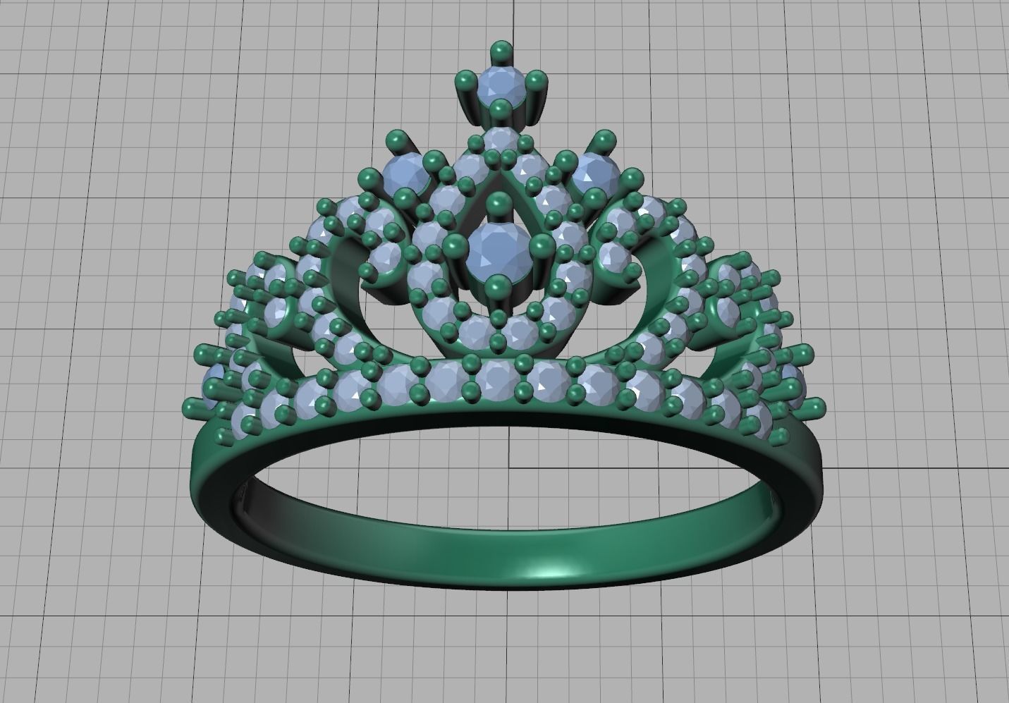 Princess Diamond Tiara Fashion ring 3dmodel 3D model 3D printable ...