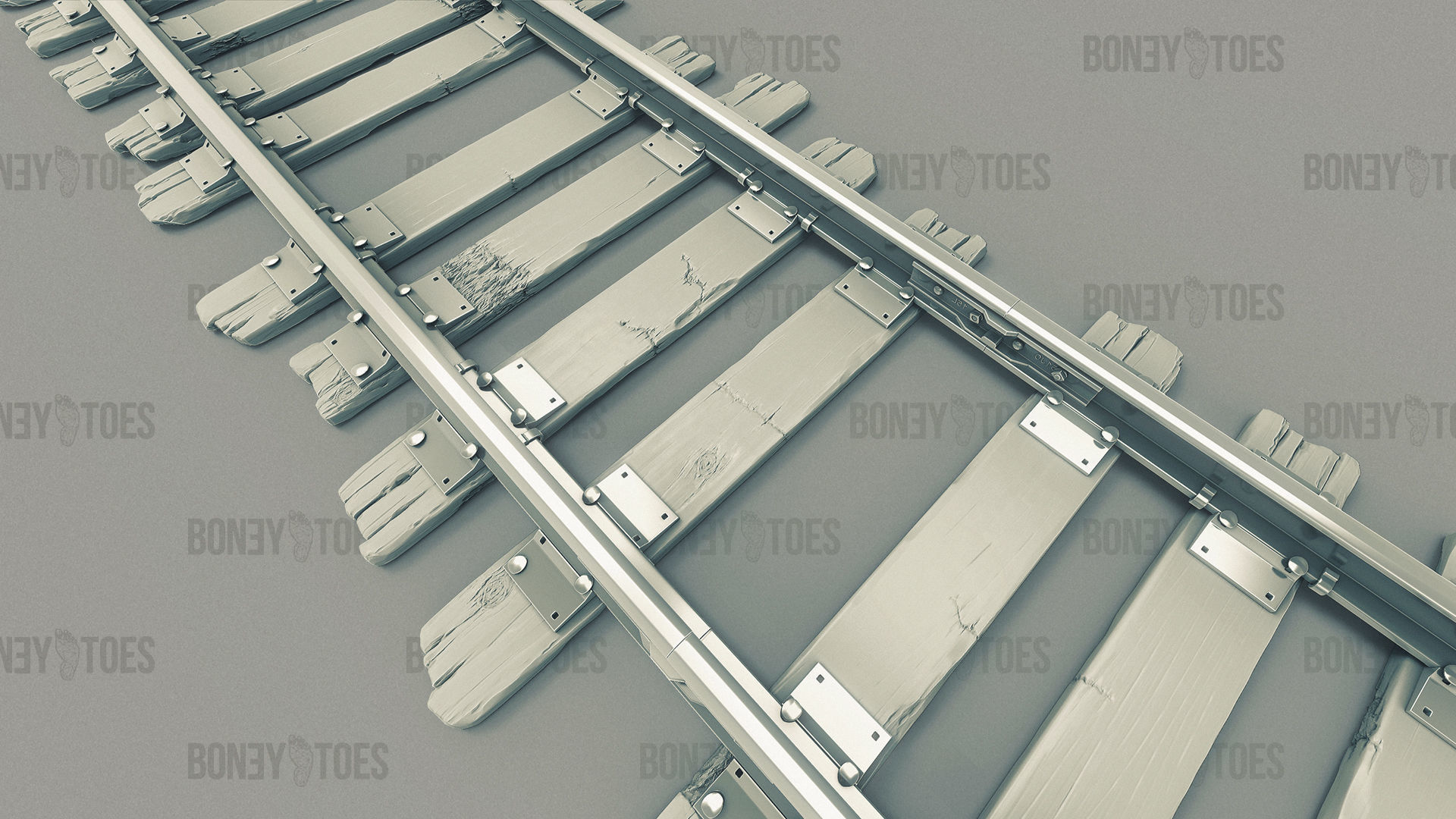 3d Train Railroad Tracks 3D model | CGTrader