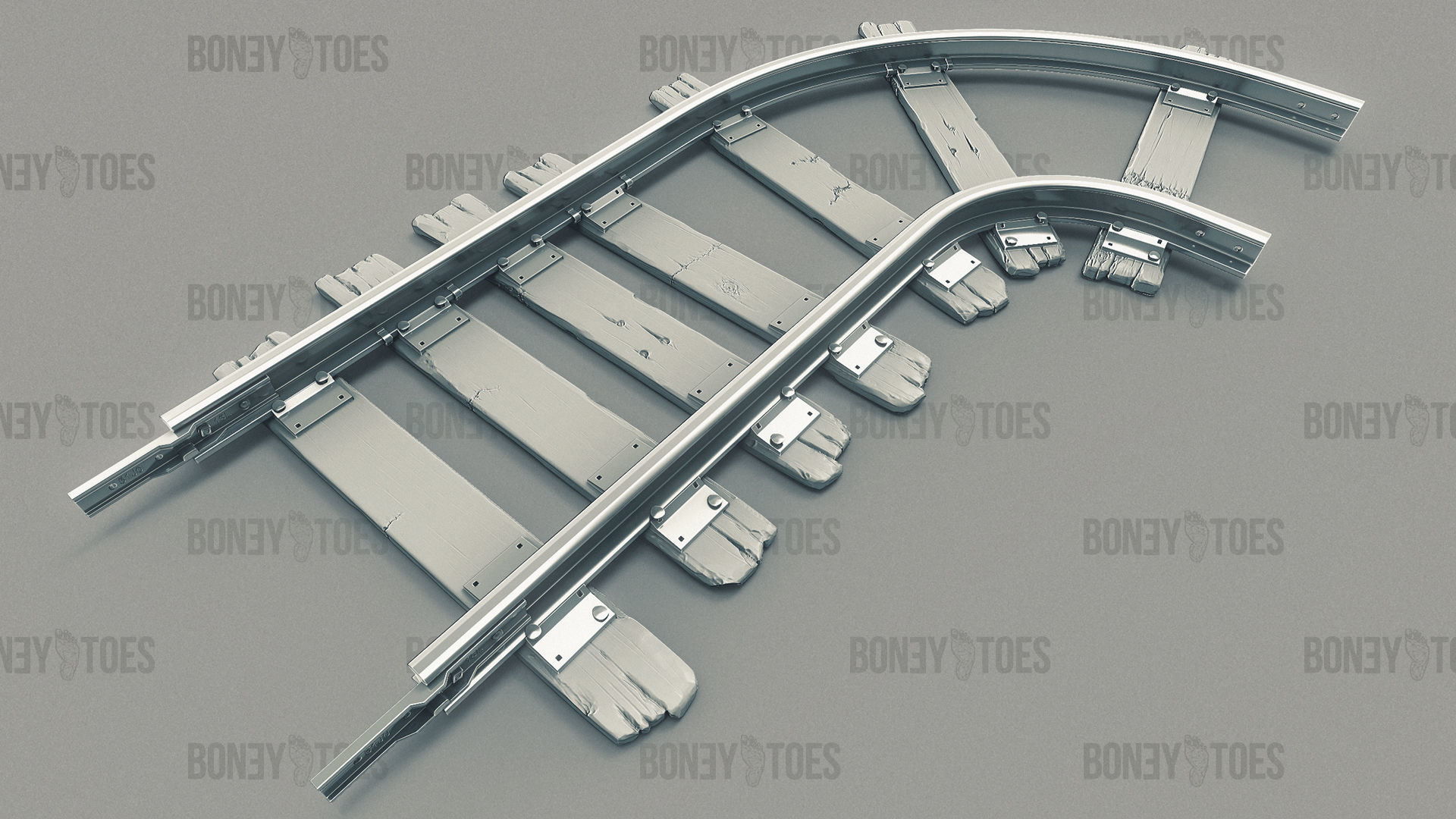 3d Train Railroad Tracks 3D model | CGTrader