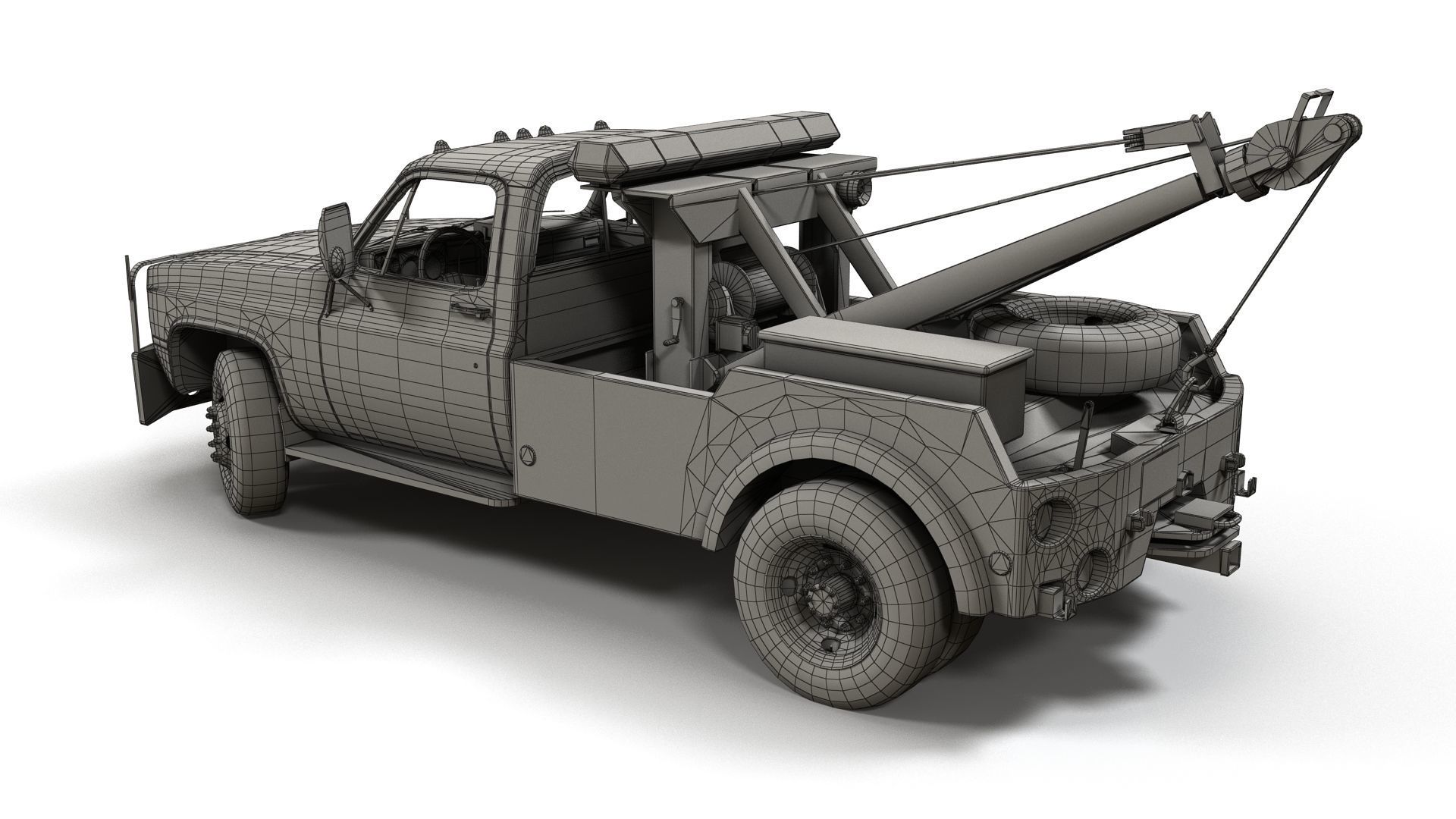 3D model Vintage wrecker tow car VR / AR / low-poly | CGTrader