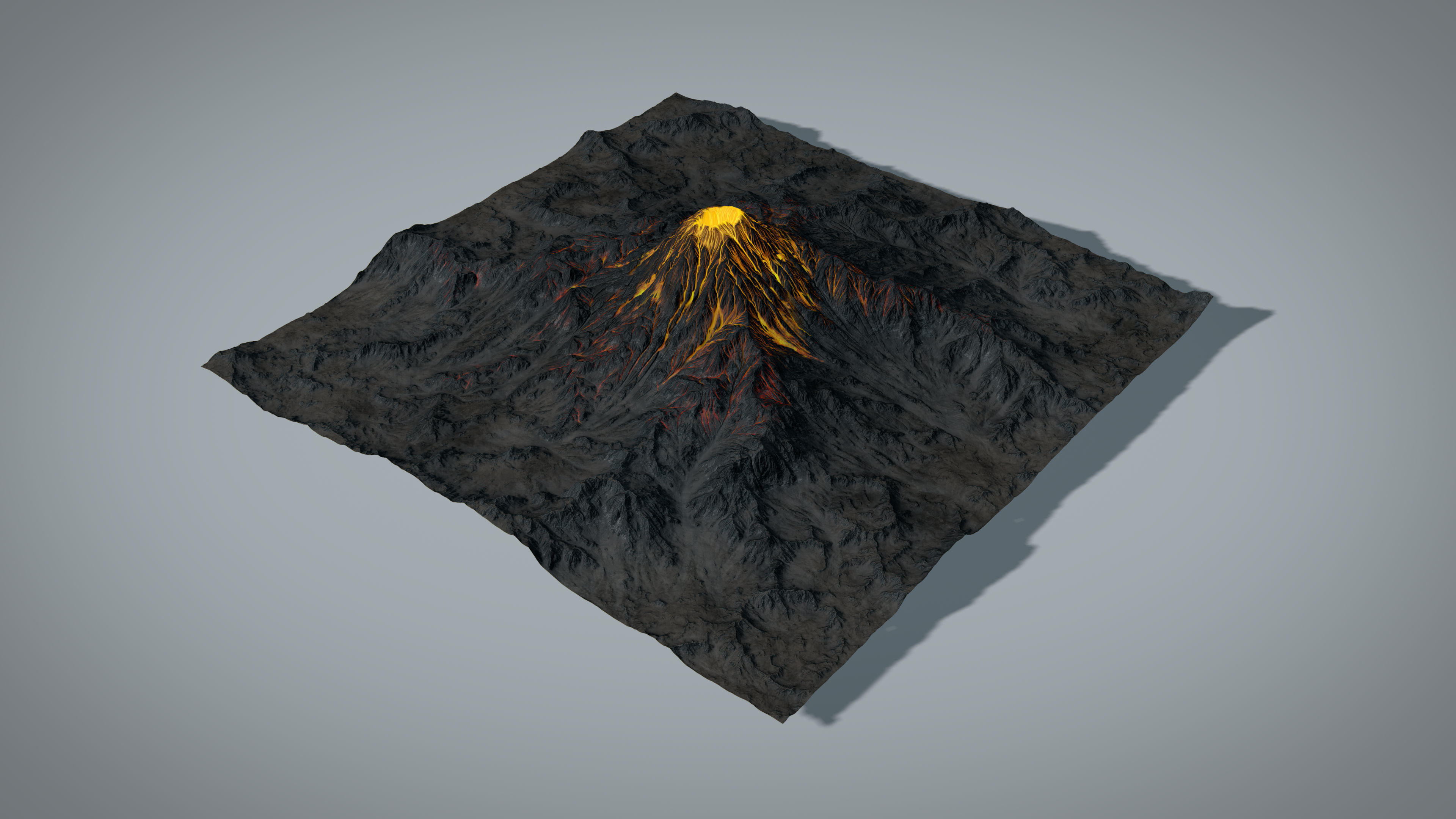 3D model Volcano with Summer and Winter Textures VR / AR / low-poly ...
