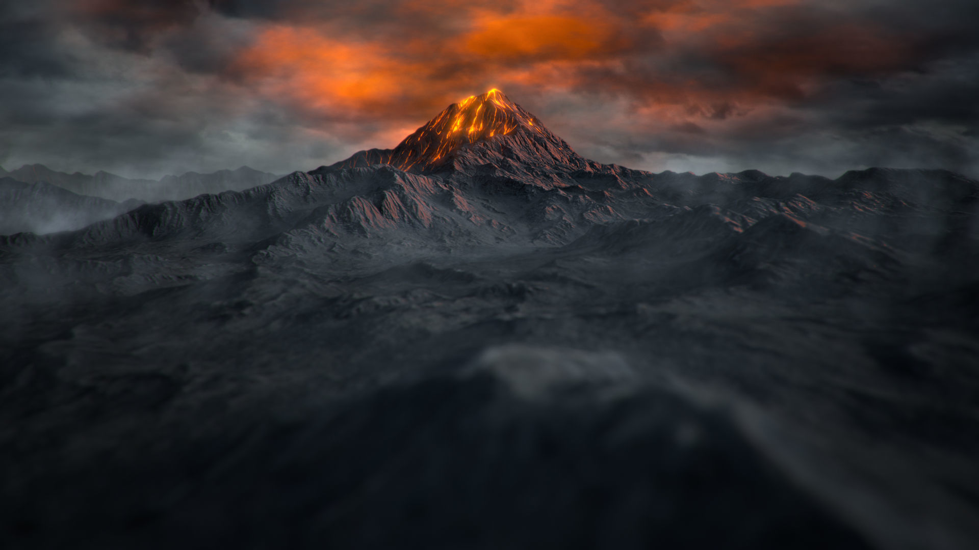 3D model Volcano with Summer and Winter Textures VR / AR / low-poly ...