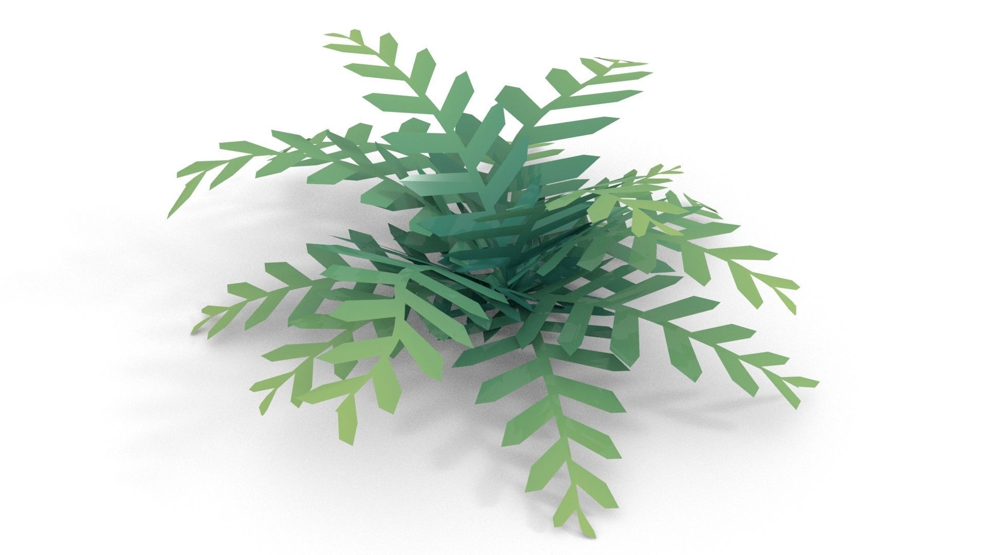 Low-poly Fern bush plant 3D model | CGTrader
