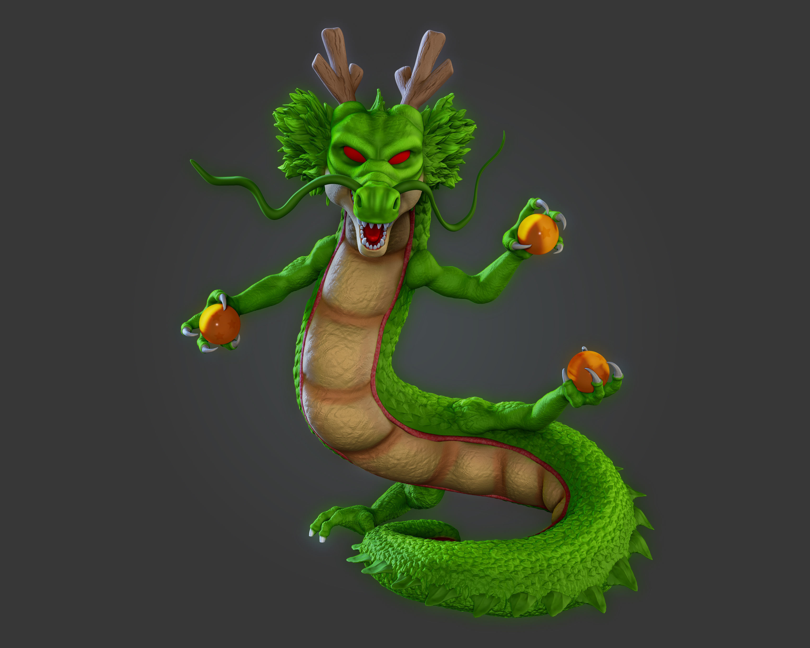 Shenlong and Son Goku 3D model 3D printable | CGTrader