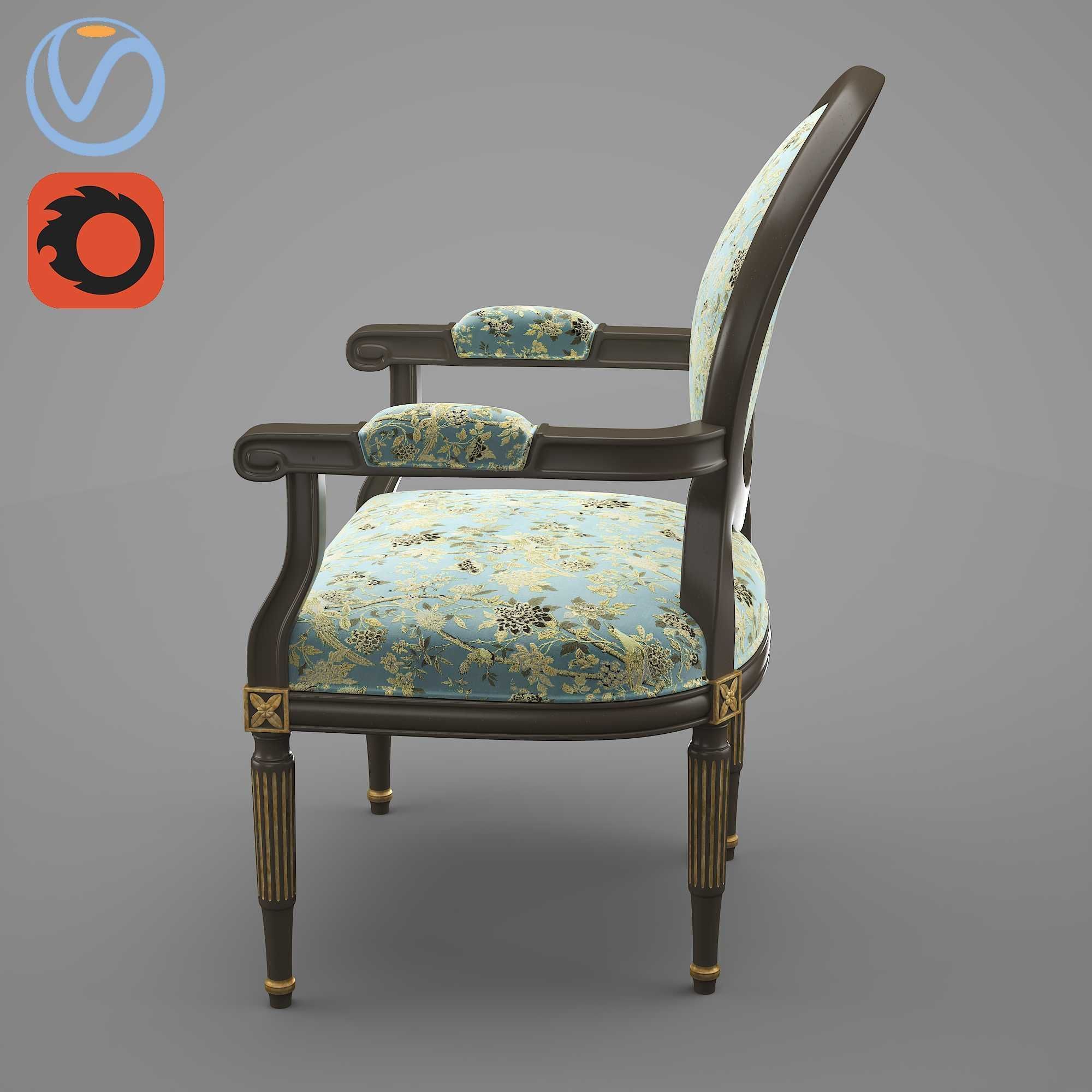 Louis XVI Classic Chair Render Ready Vray Corona 3D model | CGTrader