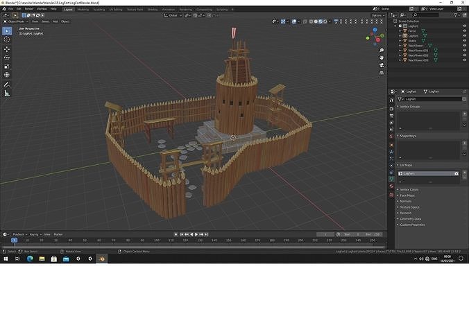 3D model Log Fort VR / AR / low-poly | CGTrader
