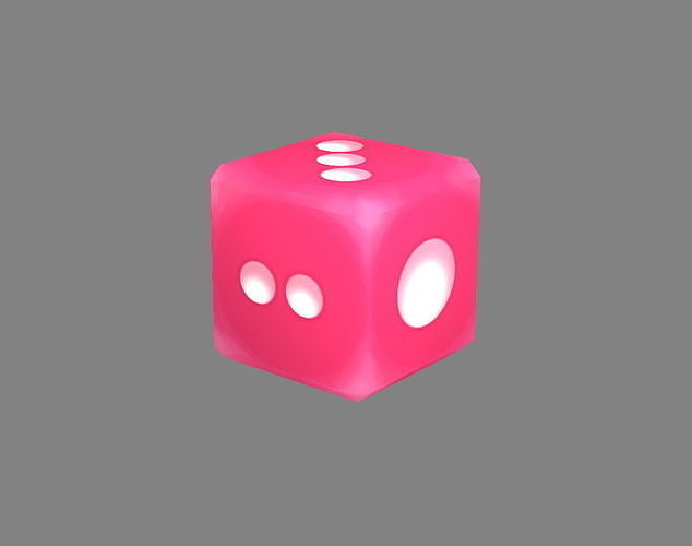 3D model Cartoon dice - pink - shake the elbows VR / AR / low-poly ...