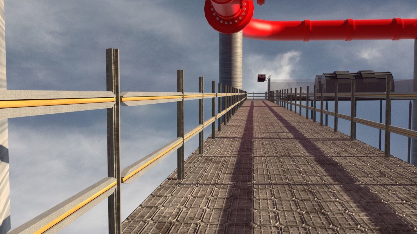 Sci-Fi Cosmic Station Spaceship Landing Base Facility 3D model | CGTrader