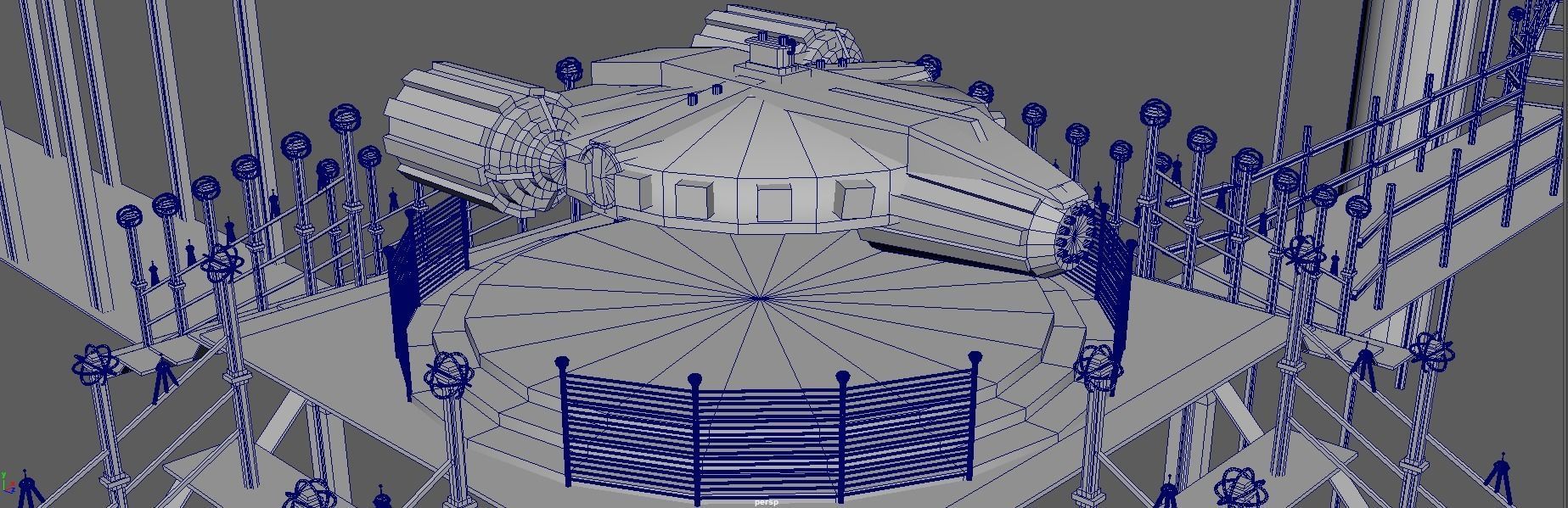Sci-Fi Cosmic Station Spaceship Landing Base Facility 3D model | CGTrader