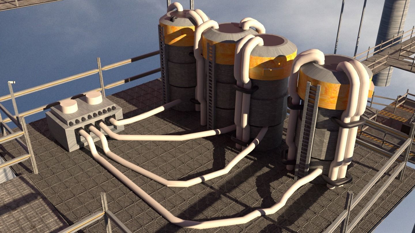 Sci-Fi Cosmic Station Spaceship Landing Base Facility 3D model | CGTrader