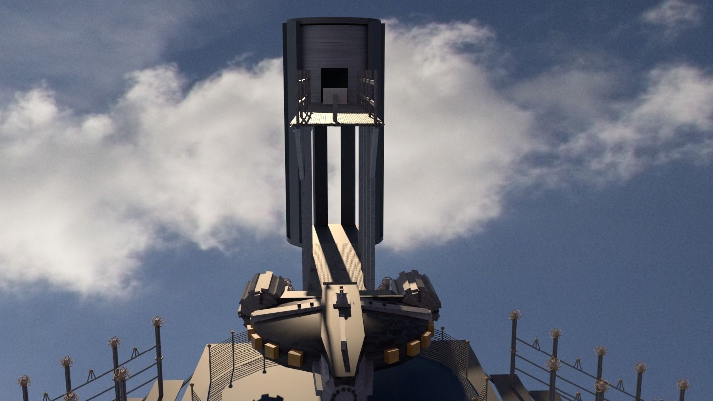 Sci-Fi Cosmic Station Spaceship Landing Base Facility 3D model | CGTrader