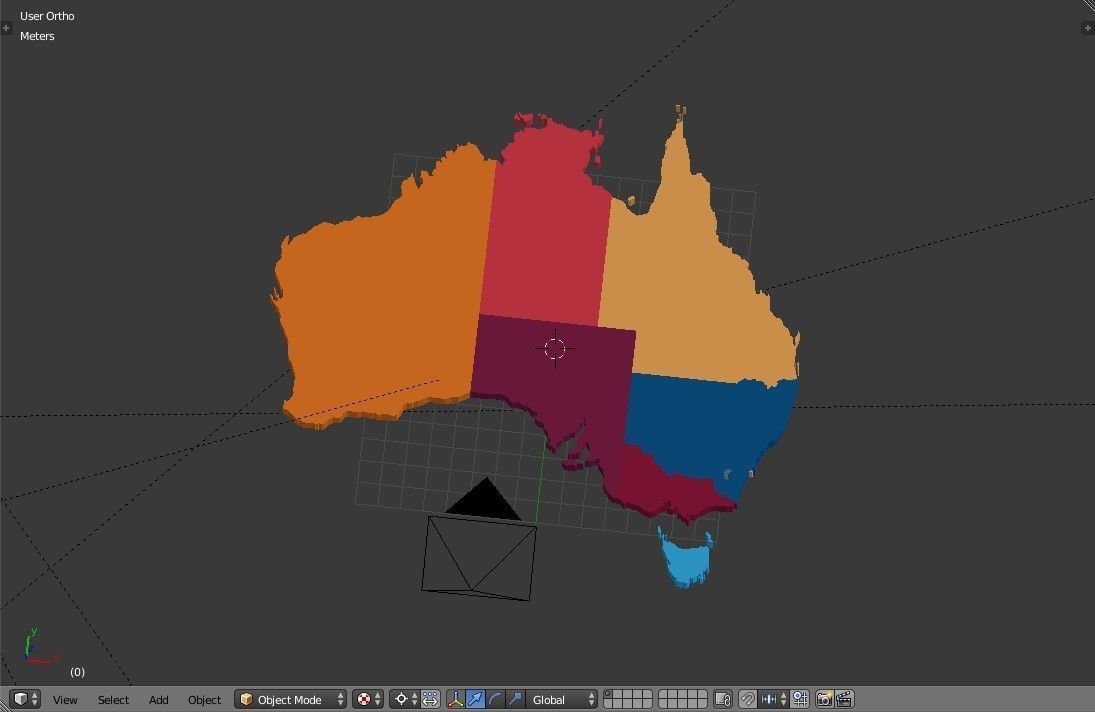 3D model Australia 3D Map with states VR / AR / low-poly | CGTrader