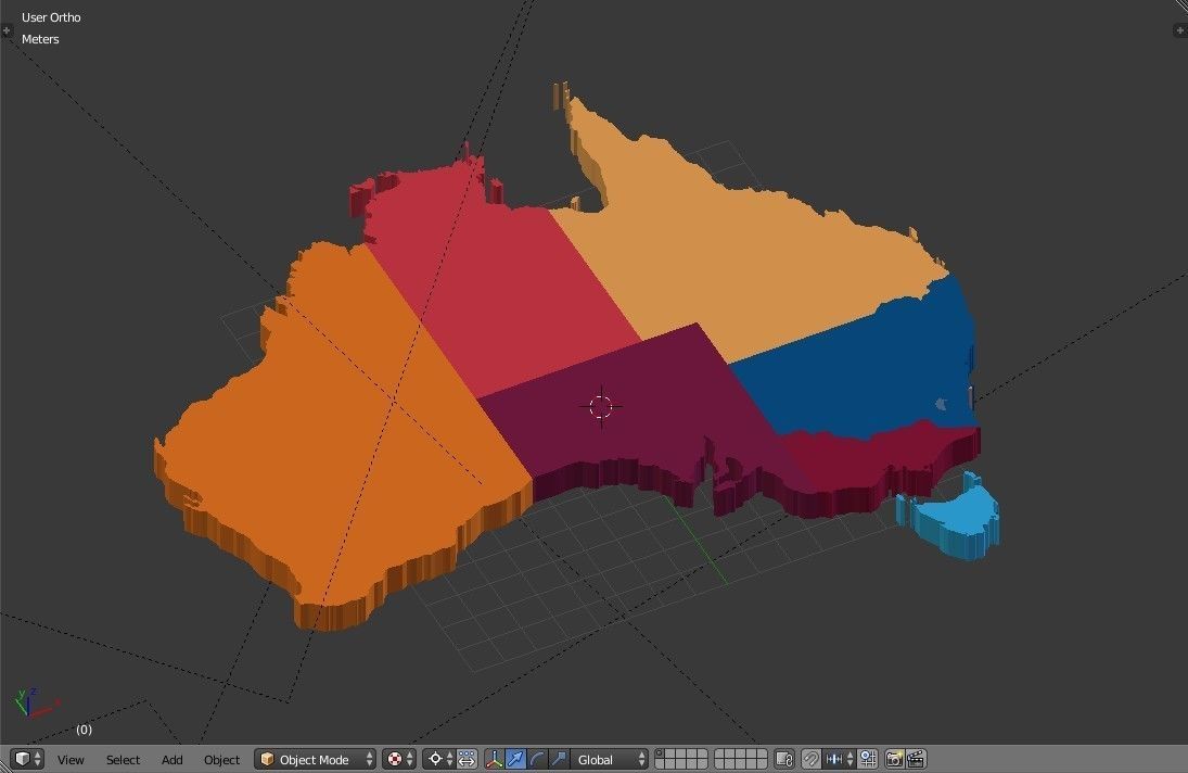 3D model Australia 3D Map with states VR / AR / low-poly | CGTrader